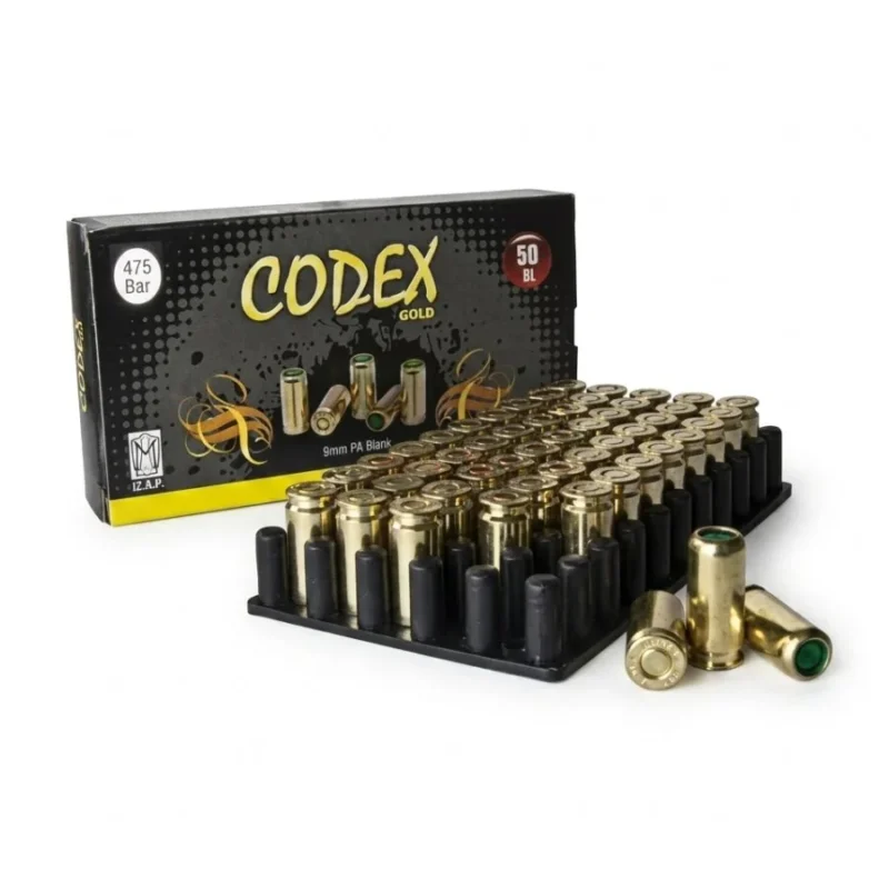 CODEX Blank Bullets – 9mm P.A.K Non-Lethal Ammo | 50 Pack